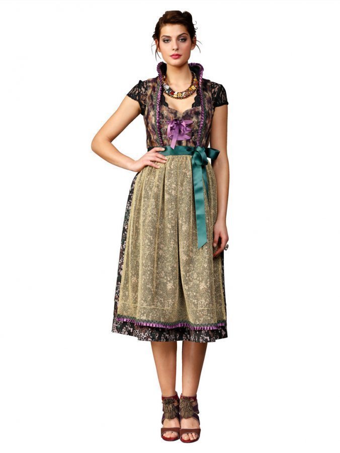 Alba Moda Red Mekko Ruskea / Monivärinen - Vaatekauppa24.fi