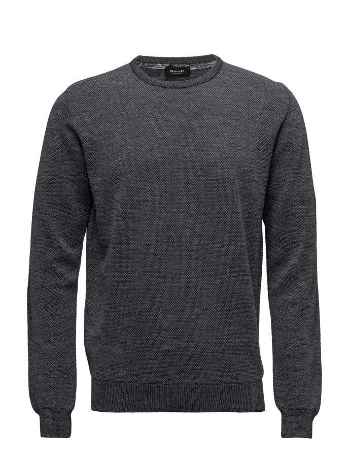 SAND Merino Pique Two Tone Iq pyöreäaukkoinen neule - Vaatekauppa24.fi